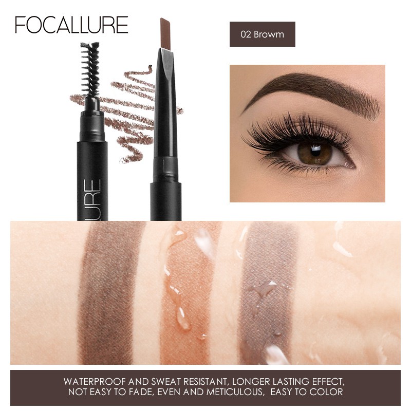 FOCALLURE Waterproof Long-Lasting Eyebrow Pencil – 3 Colours Pensil ...